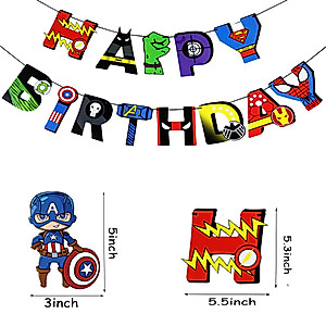 Superhero Party Supplies decorations Superhero Party Banner Decorations for Kid, Boys and Girls Superhero Hanging Swirls Party Decorations
