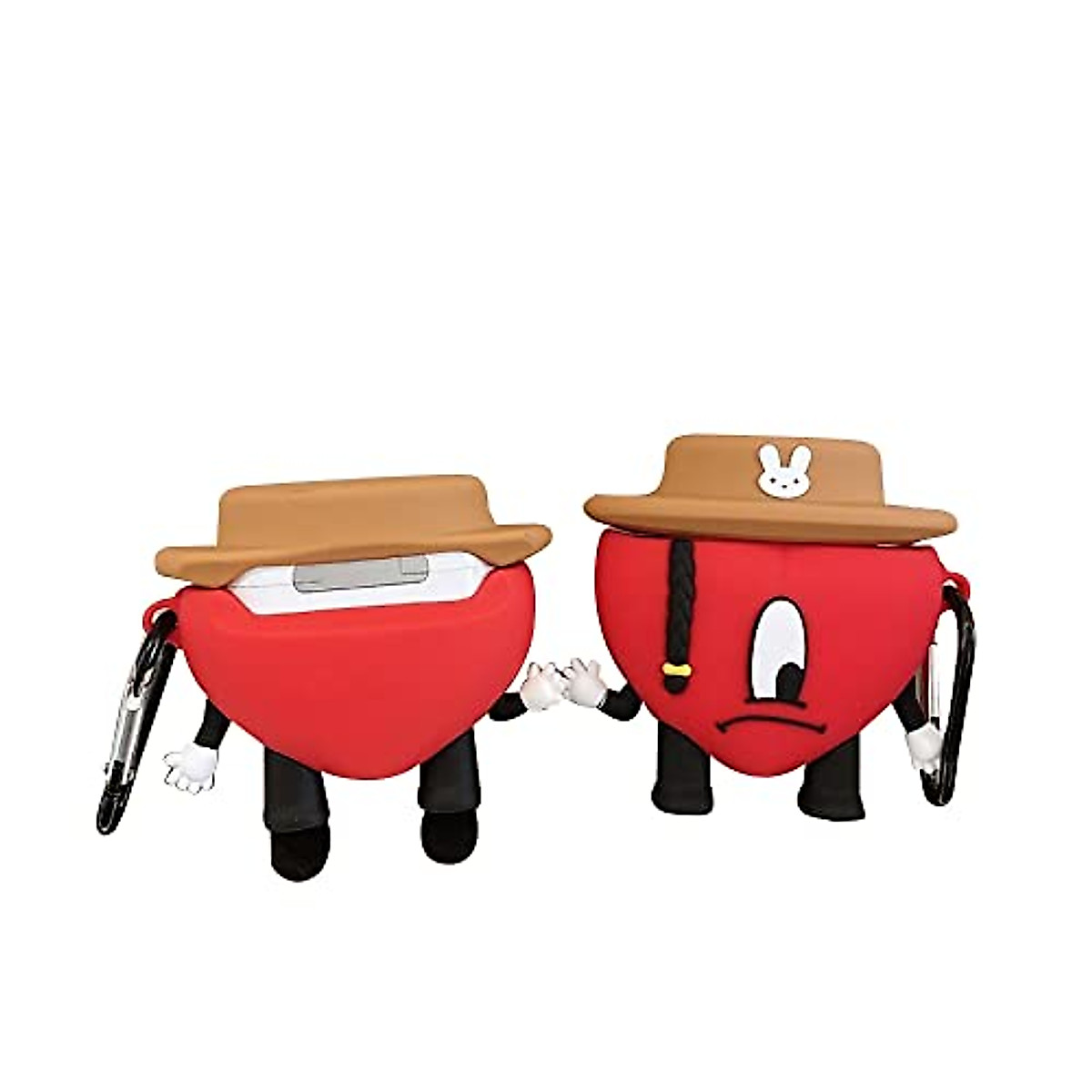 Aikeduo 3D Cartoon Characters Hat Love Heart Shaped Rabbit for Airpods 3 Cover Skin Protective Keychain Soft Silicone Street Fashion for Airpods3 Case