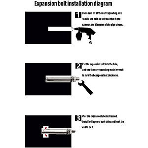 HESHUN M6x60mm 304 Stainless Steel Expansion Bolts, Hexagonal Expansion Bolts, Concrete Screws, m6x60mm Expansion Bolts, (10 pcs)