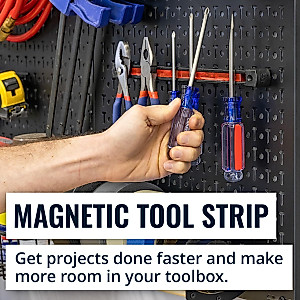 Metal Pegboard Tool Organizer, Garage Wall Storage, 3 Panel Pegboard Wall Organizer, Power Tool Organizer Wall Mount, Includes 23 Storage Attachments, Solid Steel Holds 450 lbs, 51 in. x 32 in.