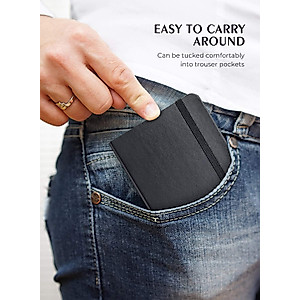 AISBUGUR Pocket Notebook Small Notebook 2-Pack, 3.7" x 5.7" pocket notebook hardcover Total 320 Pages Thick Lined Paper with Inner Pockets Leather Mini Journal Notepad