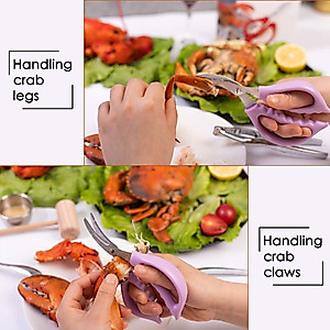 kitchen Seafood Scissors,Crab Lobster Leg Crackers and Seafood Tools for Lobster, crab, shrimp, vegetables and other cutting work 6.1 inch (Colorful 12)