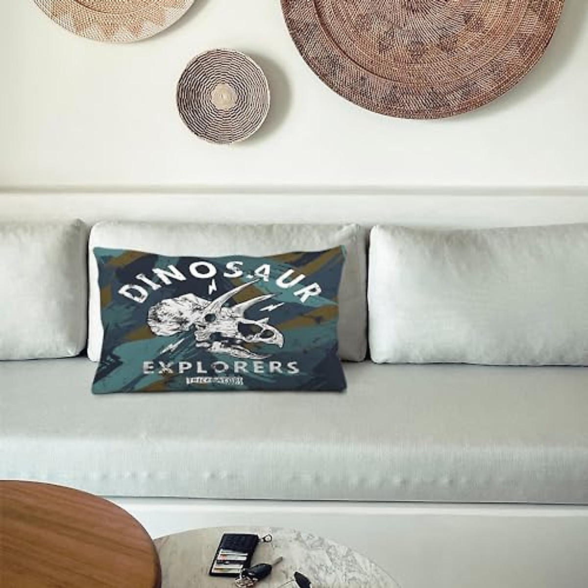 VERSUSWOLF Throw Pillow Cover Abstract Camouflage Dinosaur Rectangular Sofa Pillow Case Cushion Cover for Home Couch Bed Decor 20x36 Inch