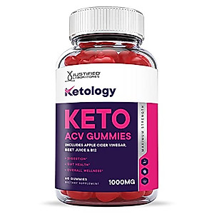Justified Laboratories (5 Pack) Ketology Keto ACV Gummies 1000MG with Pomegranate Juice Beet Root B12 120 Gummys
