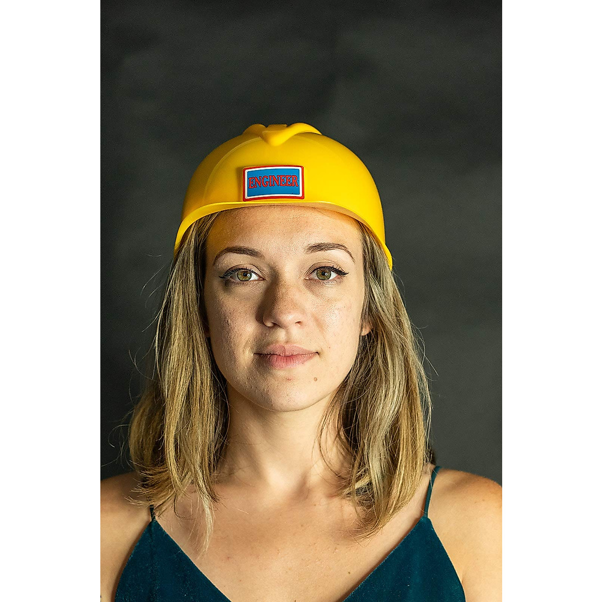 Nicky Bigs Novelties Adult Womens Plastic Novelty Construction Helmet Yellow Engineer Hard Hat Road Worker Costume Theme Prop
