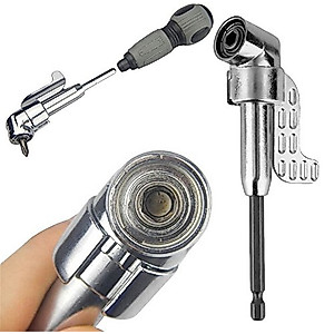 Rocaris 105 Degree Multifunction Right Angle Driver and Screwdriver Drill Attachment with 1/4-inch Hex Quick Change Drive and Magnetic