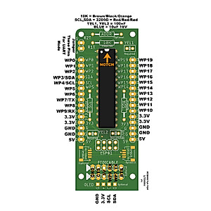 I2C / UART Smart I/O GPIO and Analog Expander for Arduino (Serial Wombat 18AB, Unassembled Kit, 2 Pack, Black Label)
