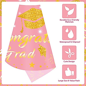 CESOF Graduation Tablecloth Party Decorations 2024, 3 Pack Black and Gold 54"x108" Congrats Grad Disposable Table Covers Plastic Cloth Tablecover for College High School Class of 2024 Party Supplies