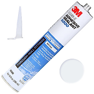 3M Marine Adhesive Sealant 5200 (06500) Permanent Bonding and Sealing for Boats and RVs Above and Below the Waterline Waterproof Repair, White, 10 fl oz Cartridge