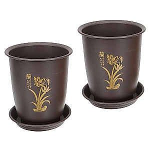 Happyyami 4 Sets Flowerpot Orchid Pot Imitation Porcelain Planter Cactus Pots Indoor Plant Pot Plastic Succulent Pot Pottery Ventilation Orchid Planters Orchids Flower Pots Breathable Bonsai