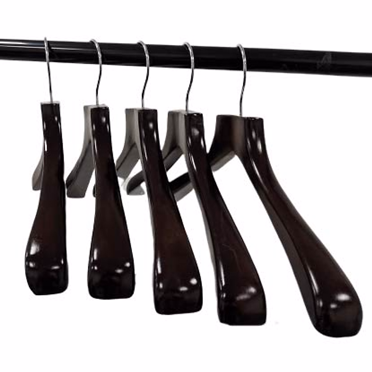 Walnut Finish Deluxe Coat Hanger (Set of 5)