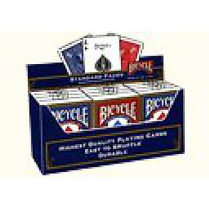 Bicycle Poker Size Standard Index Playing Cards (12-Pack) [Colors May Vary: Red, Blue or Black]