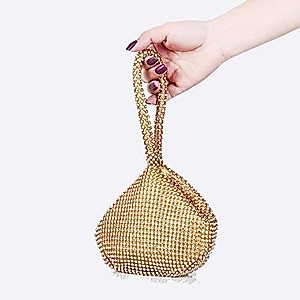 New Groupcow Women's Evening Bags Glitter Rhinestone Triangle Purse Party Prom Wedding Purse