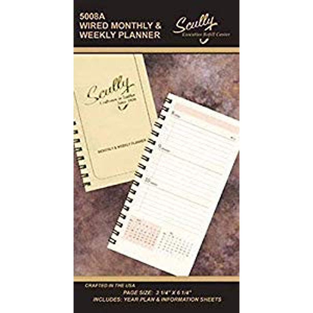 Scully Leather 2024 Pocket WIRED Weekly & Monthly Refill Page Size 3 1/4inch x 6 1/4inch