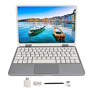 Qinlorgo Laptop, 100-240V Efficient 2 in 1 Laptop FHD Portable Touch Screen with Touch Pen Keyboard for Office (8+1TB US Plug)