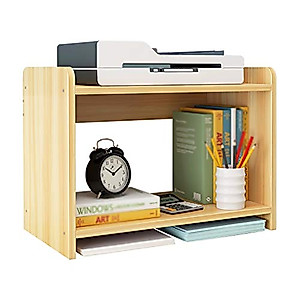 Printer Stand Bookshelf Magazine Rack 2-Layer Opentype Stratification Storage Rack Desktop Office Desk Home Dormitory 51X30X38CM MUMUJIN (Color : A)