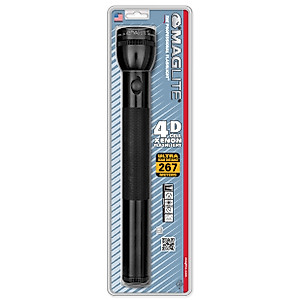 Maglite Heavy-Duty Incandescent 4-Cell D Flashlight, Black