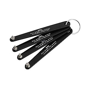 ANEX Ultra Low Profile Offset Allen Wrench Set 4 Piece, 90 Degree Straight Slim Plate For Tight Area, Made in Japan, Black