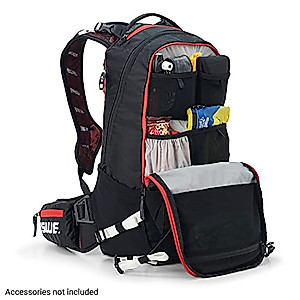 USWE Flow 25L - Backpack with Back Protector, for Bike, Mountainbike, MTB and E-MTB, Black