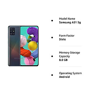 Samsung Galaxy A51 5G | A516U | 128GB | Single SIM | GSM Unlocked | Android Smartphone | Black (Renewed)