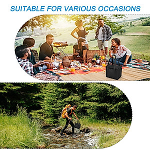 PATIKIL 11"x5.5"x6.7" Insulated Reusable Grocery Bags, 2 Pack Food Delivery Insulated Cooler Tote Bag with Zipper Collapsible for Hot Cold Transport Shopping, Black