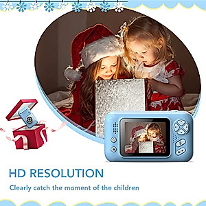 Kids Camera, 2.4Inch IPS HD Screen 180 Degree Front Back Flip Camera Design, Photo Video Game MP3 Function, Digital Camera for Kids Ages 3 to 9