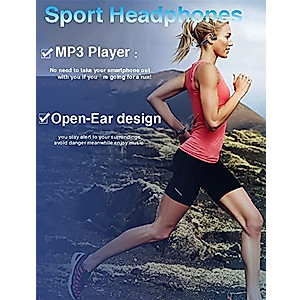 IKXO Waterproof Bone Conduction Headphones for Swimming, MP3 Player Wireless Sport Earphones IPX8 Open-Ear Built-in 8GB Flash Memory for Running, Diving Water, Gym, Spa…