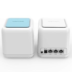 Mesh WiFi Router,Dual Band AC1200 Whole Home Mesh WiFi System with Touchlink Function, Router & Extender Replacement Covers up to 4,500 sq. ft, 2-Pack Includes 1 WiFi Router & 1 WiFi Extenders