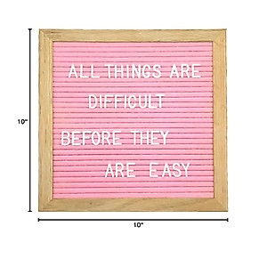 Felt Board Felt Letter Board, 10 x 10 inch Message Board Word Board Letter Board Sign Bulletin Board Letters, Pregnancy Announcements Baby Announcement Sign, Valentines Day Gifts for Her Letterboard (Pink)