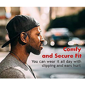 TWS Bluetooth Earbuds V5.0 with Charging Case, True Wireless Stereo Sport Headphones in-Ear Earphones with Mic, Noise Cancelling Headsets with Ear Hooks for Sports, for iPhone Smartphones (red)