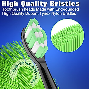 Jiuzhoudeal Toothbrush Replacement Heads for Philips Sonicare DiamondClean ProtectiveClean 4100 5100 6100 C2 G2 Electric Toothbrush Brush Heads Black, 10 Pack