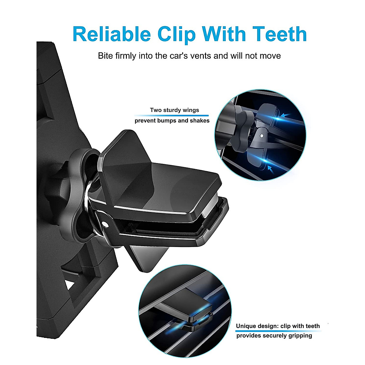 Phichy Car Vent Tablet Holder Mount for 4.7"-13" Phone & iPad - Air Vent Tablet Car Mount, Super Stable Clip Tablet Mount for Car Compatible with iPad Pro/Air/Mini, Galaxy Tabs, iPhone, Tablets