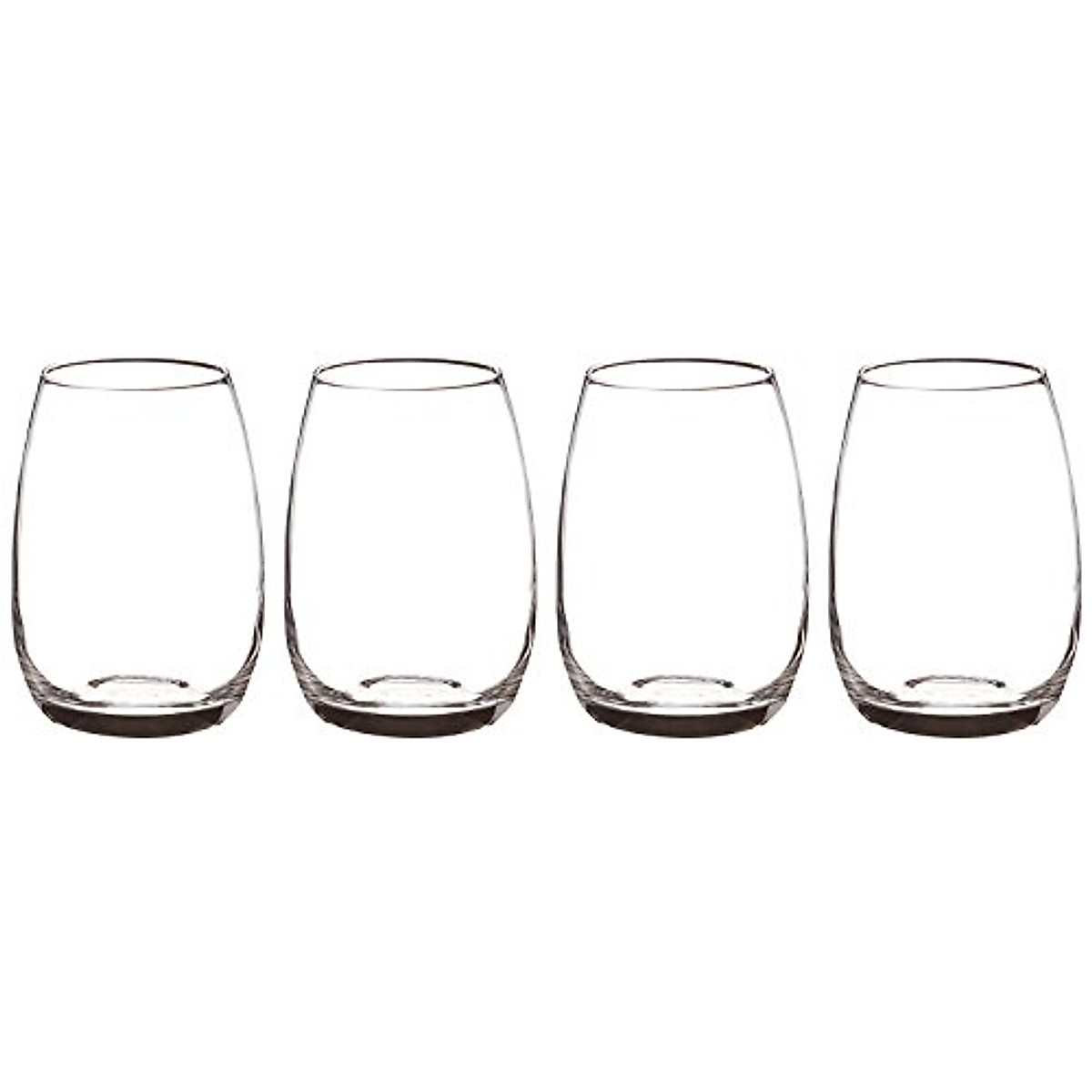 Luigi Bormioli Michelangelo 15.5 oz Stemless Glasses, 4 Count (Pack of 1), Clear