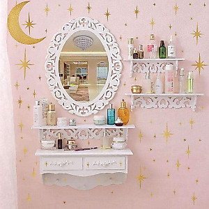 Easma Retro Starburst Wall Decals Star Wall Stickers Atomic Star Wall Decals Star Wall Decals Girls Room Wall Decals Peel and Stick Moon Wall Decals