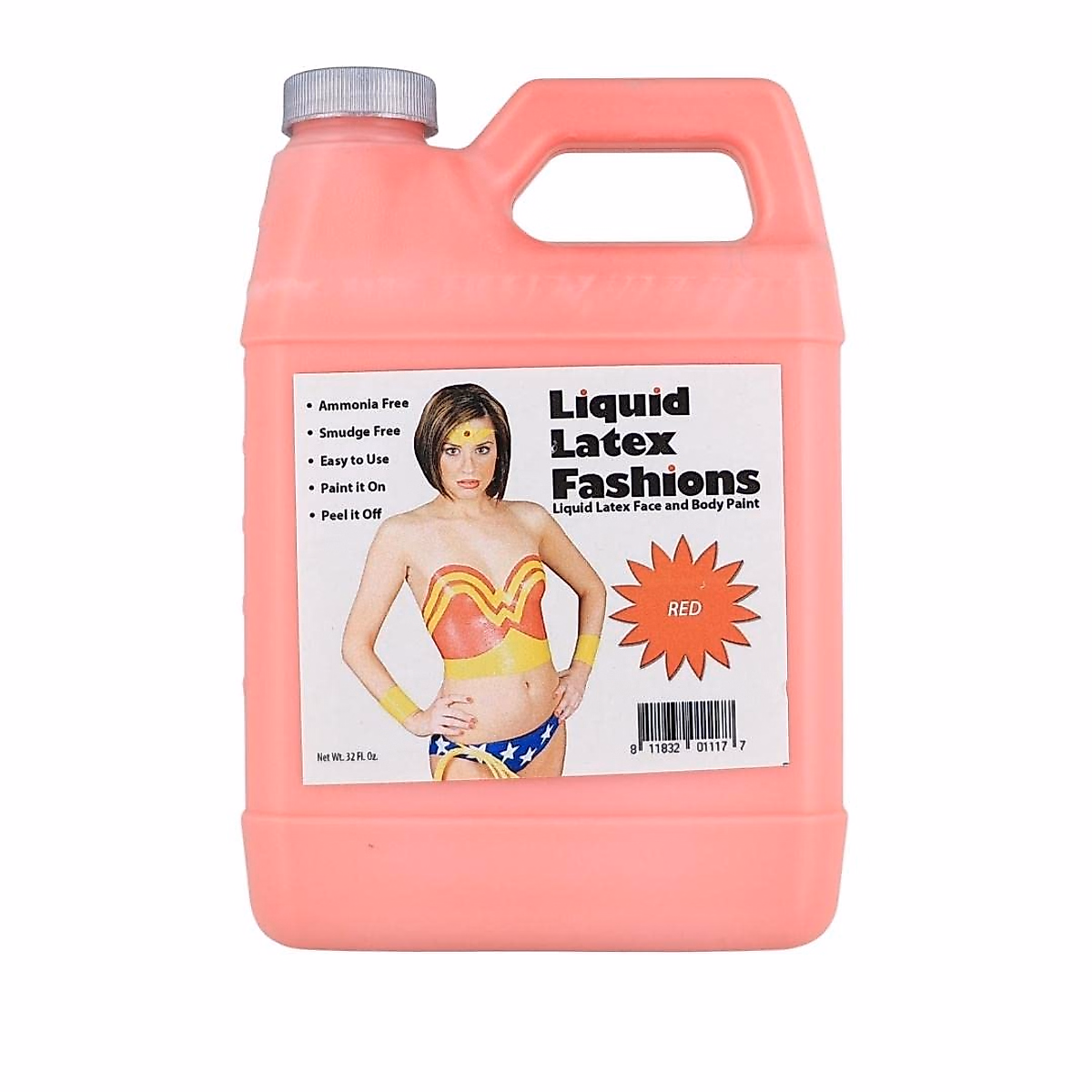 Red Liquid Latex Body Paint - 32 Oz for Adults and Kids, Zombie Skin Makeup Paint, Ideal for Schools, Parties, Theater, Cosplays, Carnivals