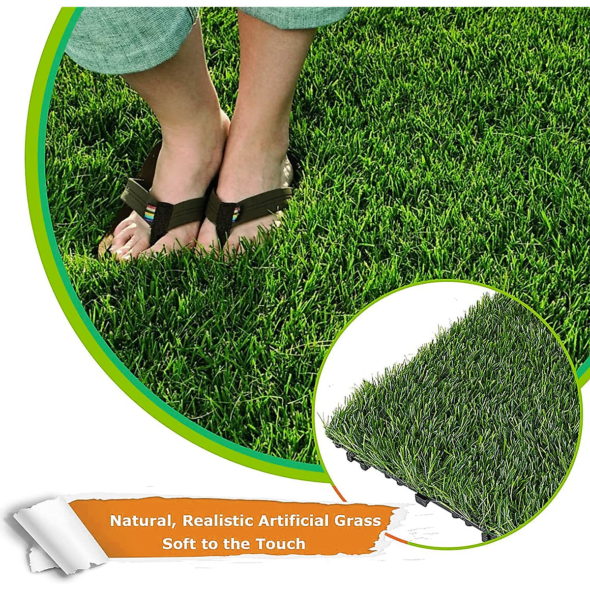 MNKNENG 9 Packs Artificial Grass Turf Tiles for Patio 12x12 Inches Fake Grass for Patio Self-draining Interlocking Grass Tiles for Balcony Backyard Patio Indoor Outdoor Flooring Lawn
