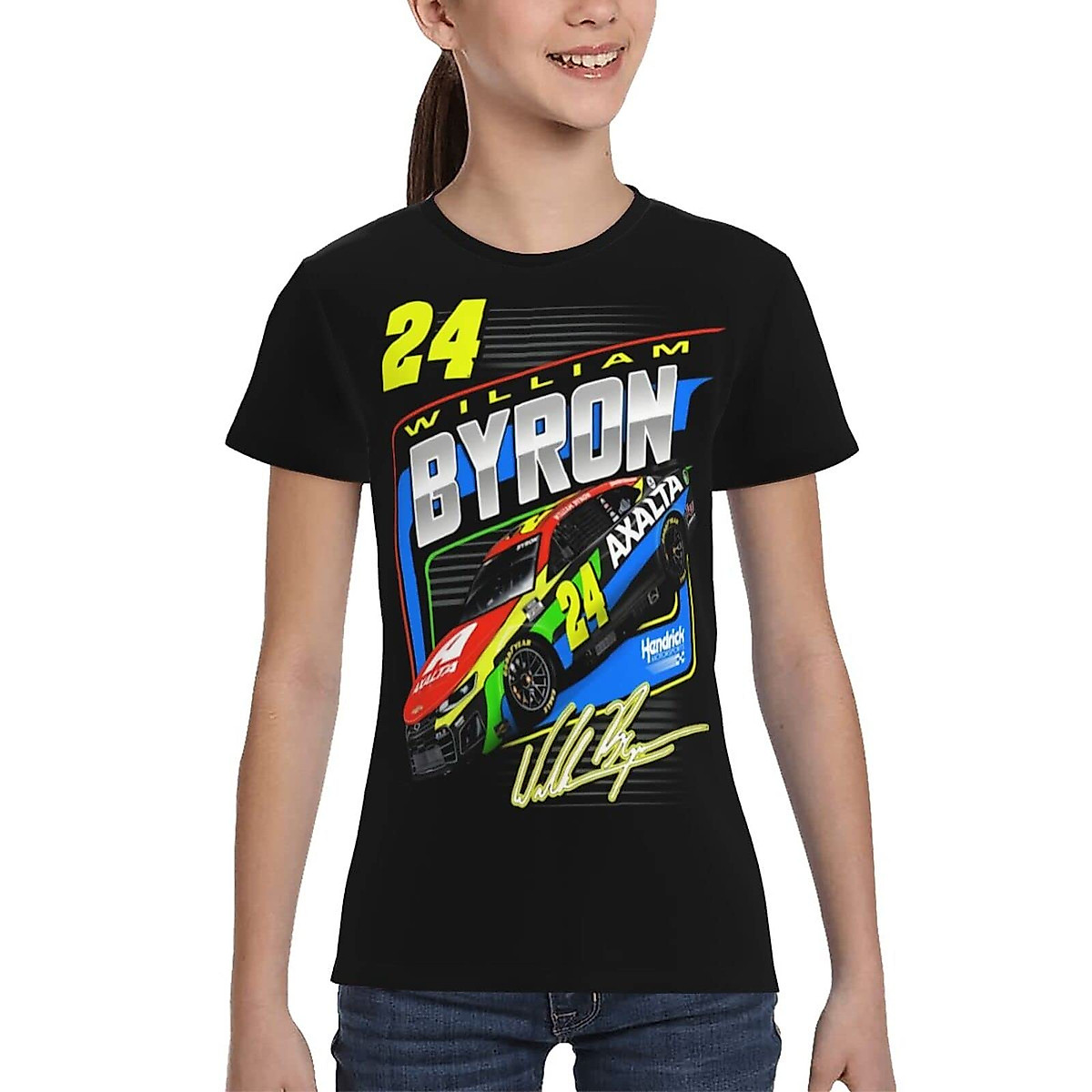 William Byron 24 Shirt for Teen Girl & Boy Printing Short Sleeve Tee Athletic Classic Shirt Crewneck T-Shirt