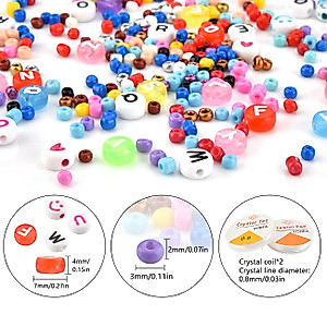 OIZEN 12000 Pcs DIY Glass Seed Beads for Jewelry Making Kit Bracelets Necklace Ring Making Kits Letter Alphabet Beads Art and Craft