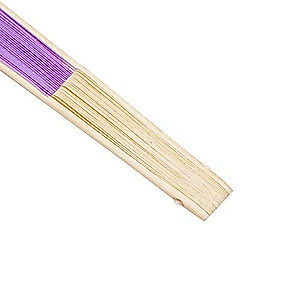 Sepwedd 50pcs Violet Imitated Silk Fabric Bamboo Folded Hand Fan Bridal Dancing Props Church Wedding Gift Party Favors with Gift Bags