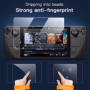 Benazcap [2 Pack Screen Protector Designed for Steam Deck LCD 7 Inch/OLED 7.4 Inch 2023 with Auto-Alignment Easy Installation Kit, Bubble Free/Anti-Scratch/9H Hardness Tempered Glass.
