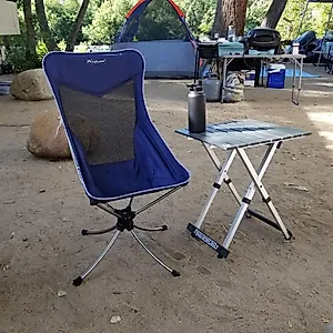 Lightspeed Outdoors Tall Swivel Camp Chair, Outdoor Seating, Blue