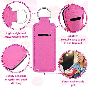 Yisong Lipstick Holder Keychain Neoprene Lip Balm Holder Portable Lip Gloss Keychain Pocket Keychain Women Travel(40 Pack)