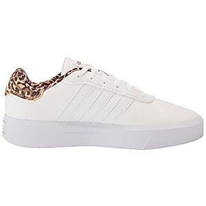 adidas Women's Court Platform Skate Shoe, White/White/Gold Metallic, 8.5