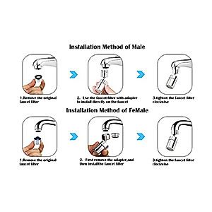 Flybath Kitchen Sink Faucet Aerator Bathroom Basin Sprayer Dual-function 2-Flow Faucet Tap Attachment Extended Splash Proof 360° Swivel Water Bubbler Nozzle Filter, Brass Polished Chrome