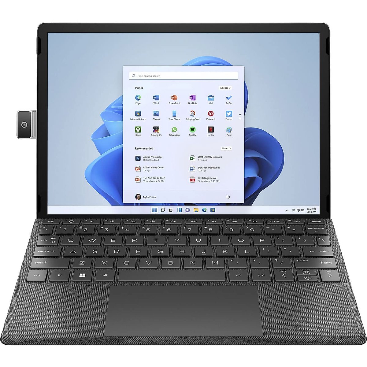 HP 11-inch Tablet 2 in 1 Touchscreen 2.1K IPS Intel Pentium Silver 4GB LPDDR4X 128GB SSD MicroSD Card Reader USB Type-C 13MP Webcam, WiFi, Bluetooth, Windows 11 Home S, Silver, 11m-be0023dx (Renewed)