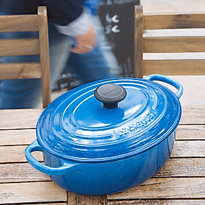 Le Creuset Enameled Cast Iron Signature Oval Dutch Oven, 9.5 qt., Cerise