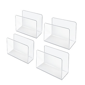 Azar Displays 255080 Small Standing File Holder/Sorter Desk Organizer, 4-Pack, Clear