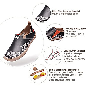 UIN Women's Walking Travel Shoes Slip On Microfiber Leather Casual Loafers Lightweight Comfort Fashion Sneaker Crane in Dark (8)