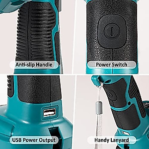 Portable Table Fan, 18V Battery Operated Fan with LED Light, Quiet Small Personal Fan 3 Speed Strong Airflow, Adjustable Tilt Remote Control Rechargeable Fan for Tent, Bedroom, Office, Jobsite