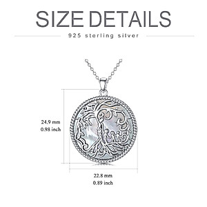 TOUPOP Mother of 3 Child Necklace Sterling Silver Family Tree of Life Mom 3 Son Pendant Necklace with Mother of Pearl Birthday Anniversary Christmas Mothers Day Jewelry Gifts for Women Mom Mother
